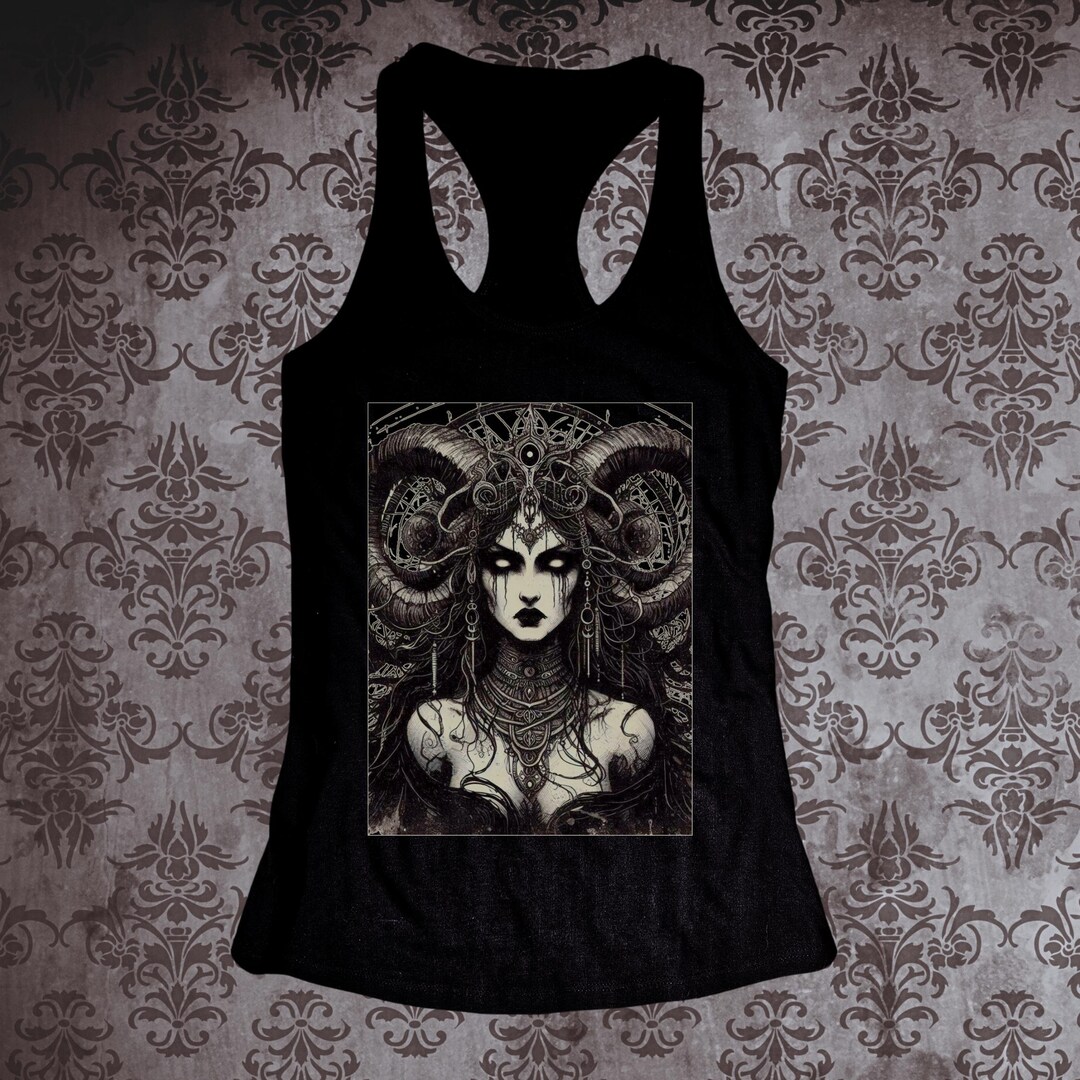 Lilith Tank Top - Dark Goddess Goth Shirt, Racerback | Edgy Grunge ...