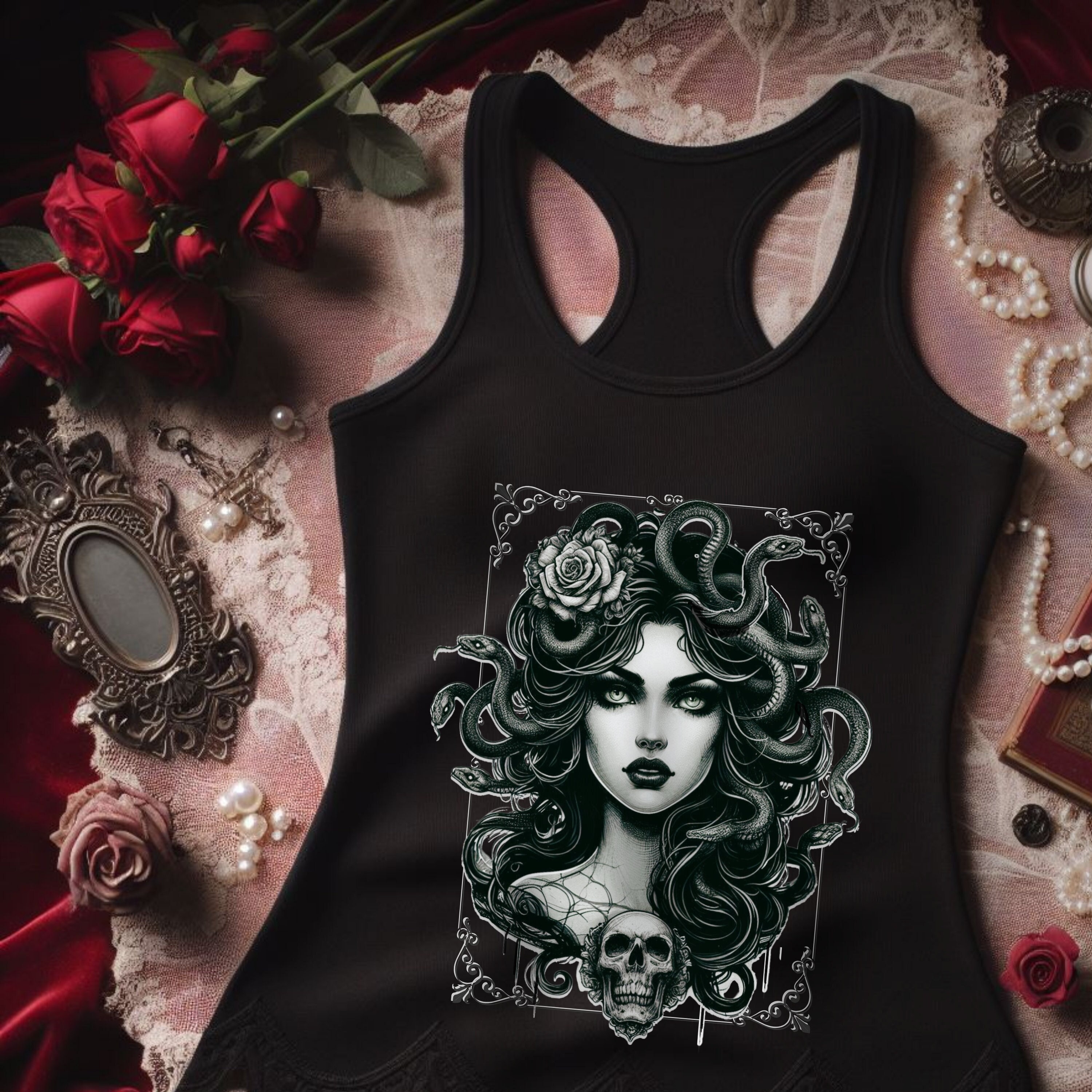 Medusa Racerback Gothic Tank Top Gothic Clothes Edgy Aesthetic Goth ...