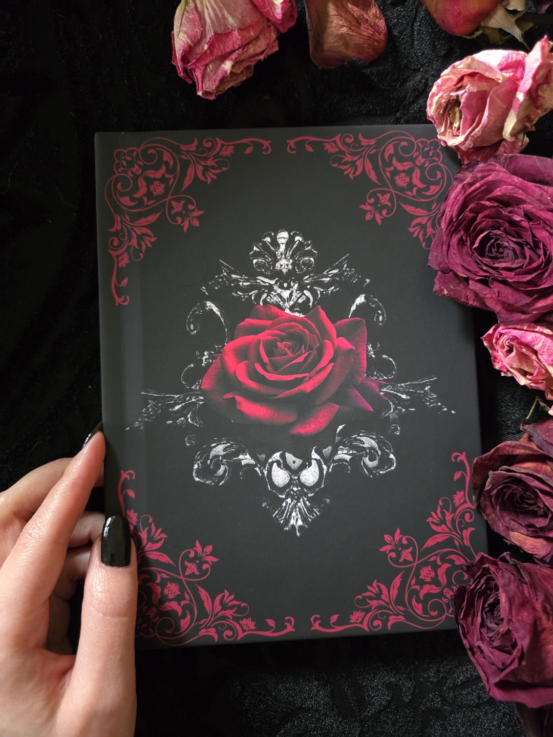 Red Rose Hardcover Gothic Journal | Dark Victorian Floral Goth Notebook ...