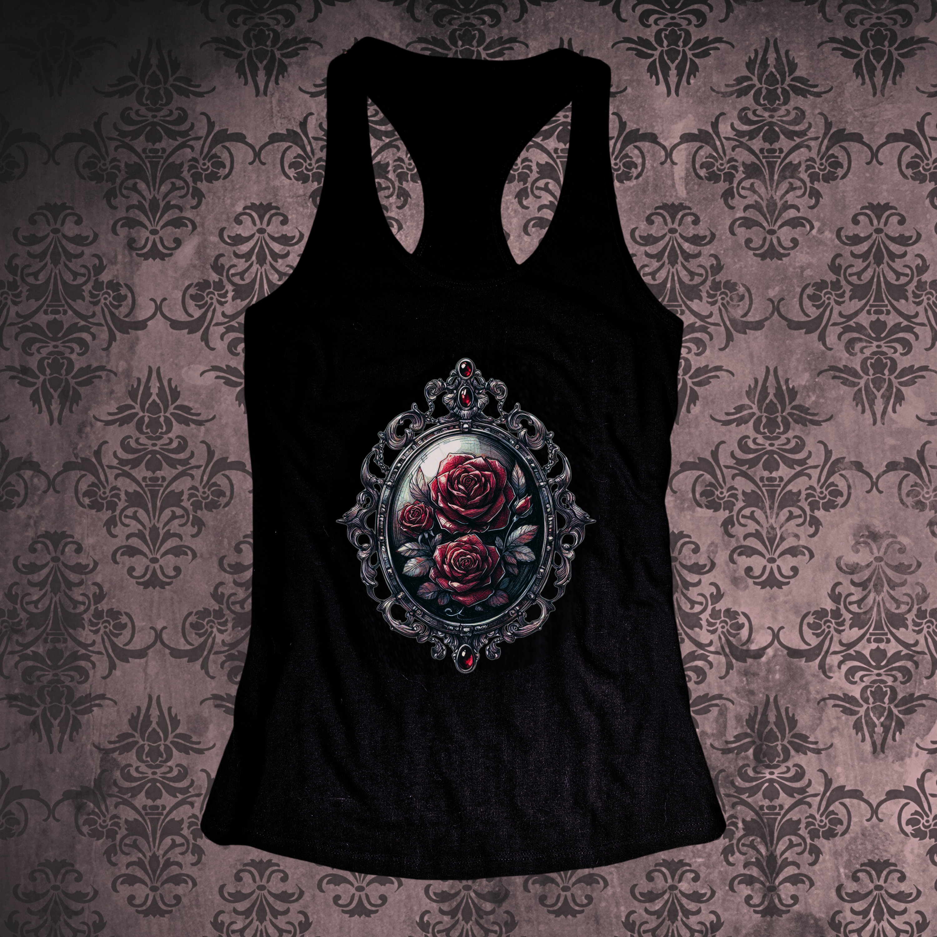 Gothic Rose Tank Top Romantic Gothic Clothes Aesthetic Dark Victorian ...
