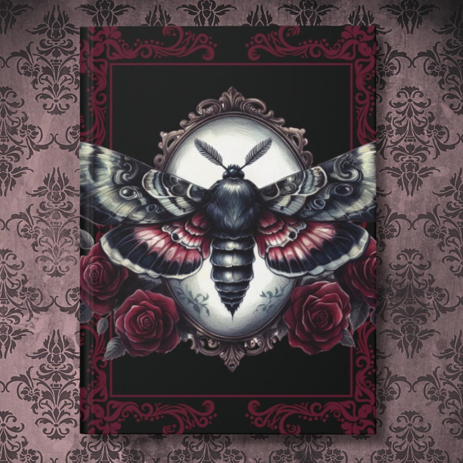 Gothic Moth Hardcover Journal, Lined Notebook | Dark Aesthetic Witchy ...
