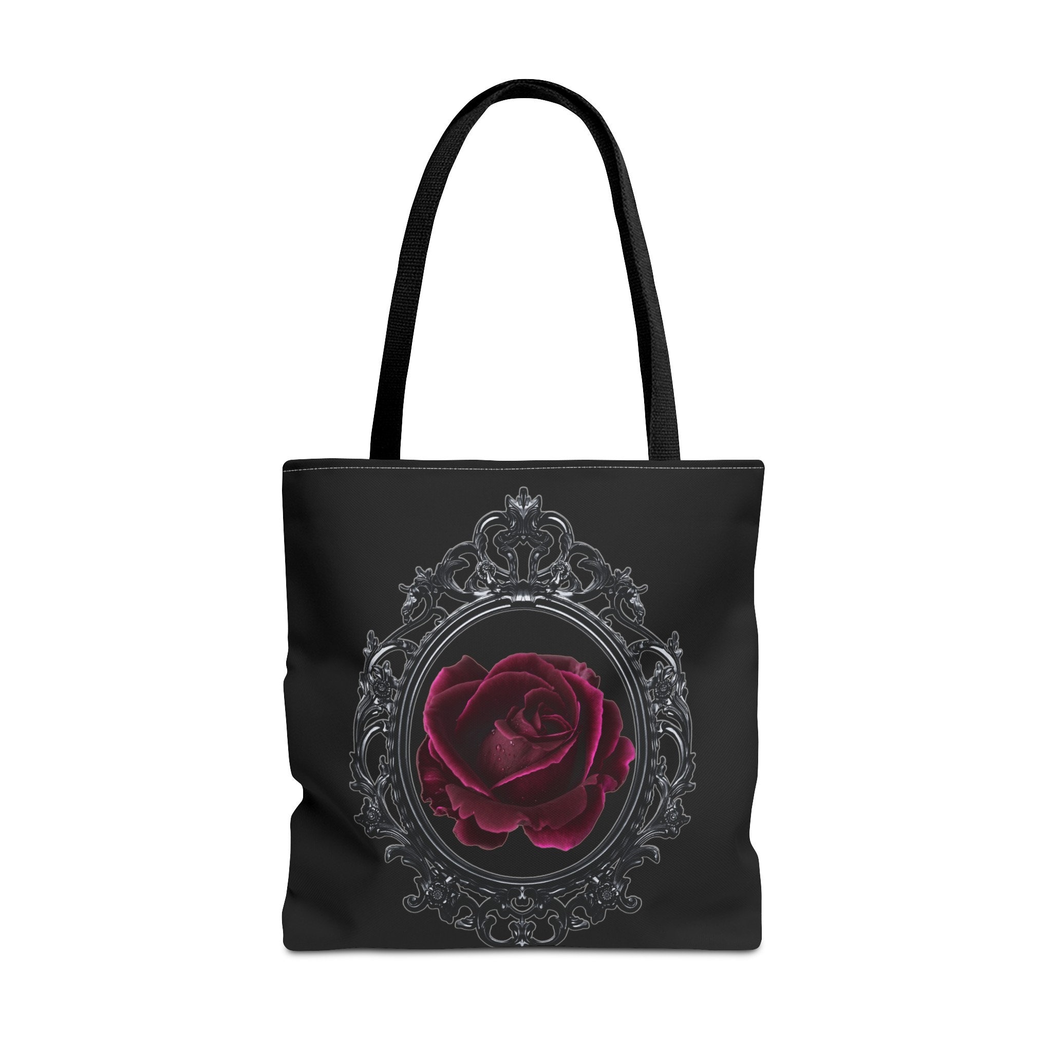 Gothic Rose Tote Bag Aesthetic Goth Bag Shoulder Bag Floral Tote Bag ...