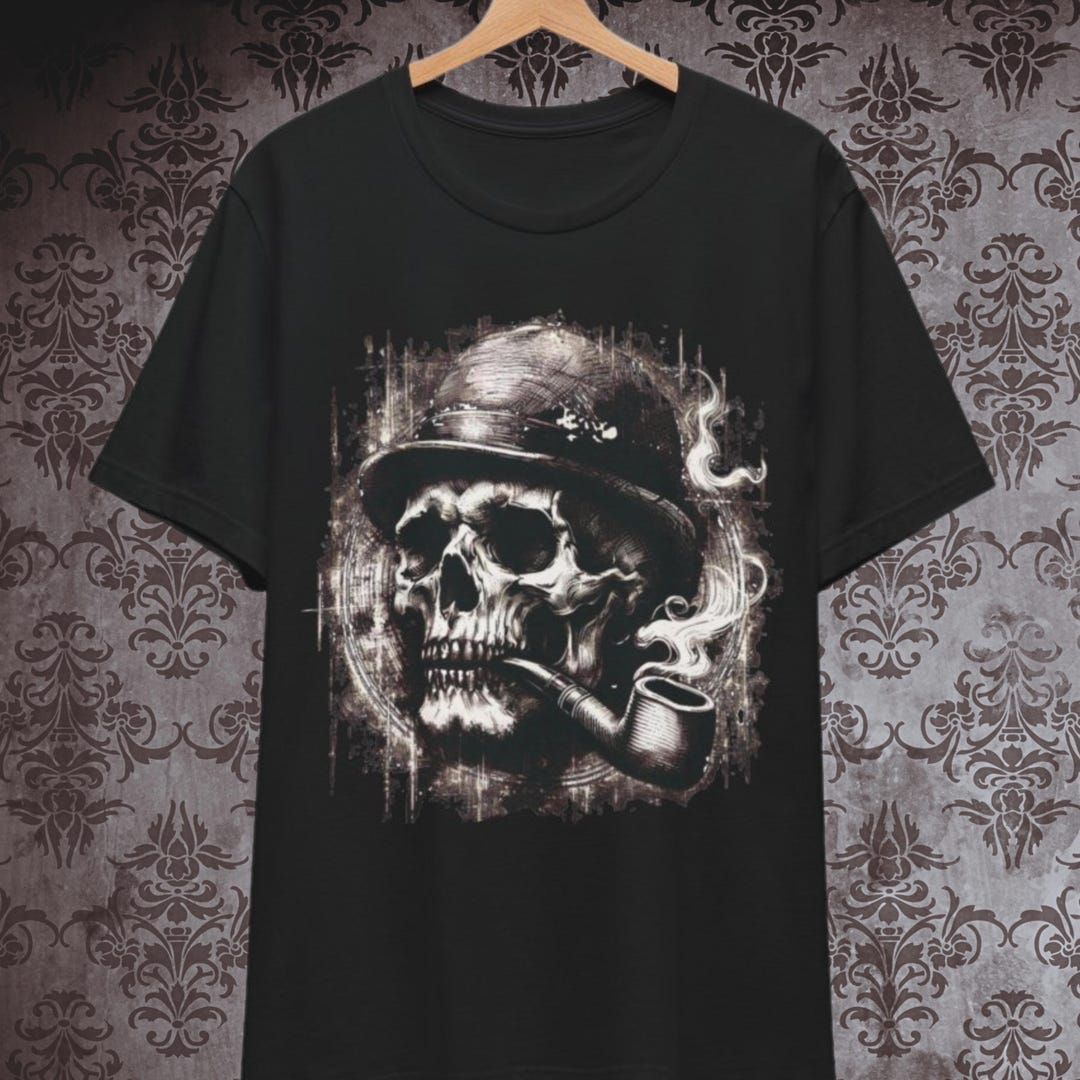 Smoking Skull T-shirt | Grunge Gothic Graphic Tees | Gothic Clothes for ...