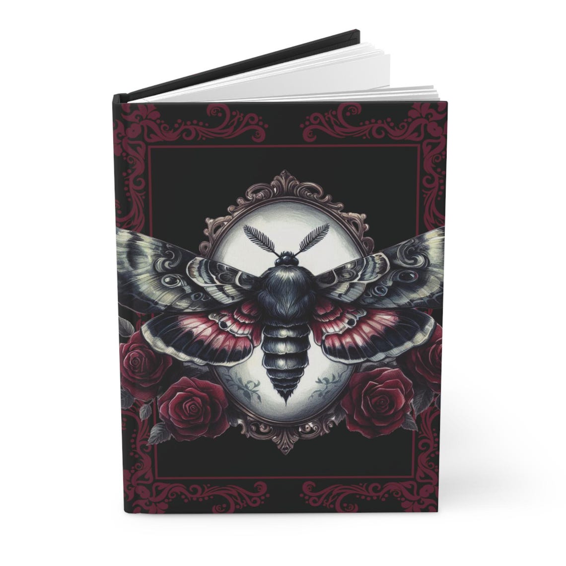 Gothic Moth Hardcover Journal, Lined Notebook | Dark Aesthetic Witchy ...