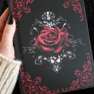 Red Rose Hardcover Gothic Journal | Dark Victorian Floral Goth Notebook ...