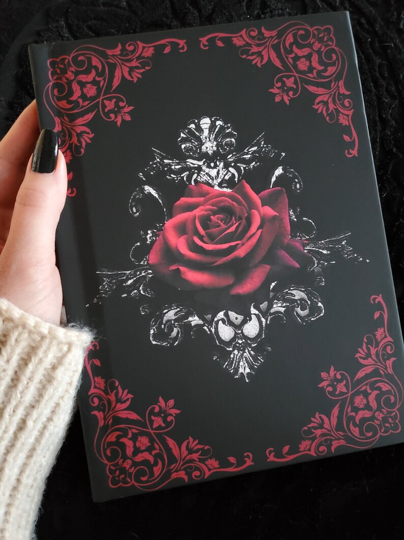 Red Rose Hardcover Gothic Journal Dark Victorian Floral Goth Notebook ...