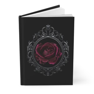 Gothic Rose Hardcover Goth Journal, Dark Victorian Floral Notebook ...
