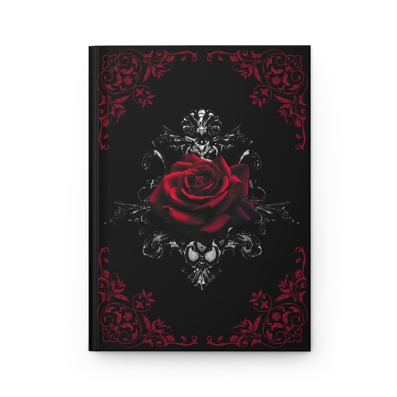 Red Rose Hardcover Gothic Journal | Dark Victorian Floral Goth Notebook ...