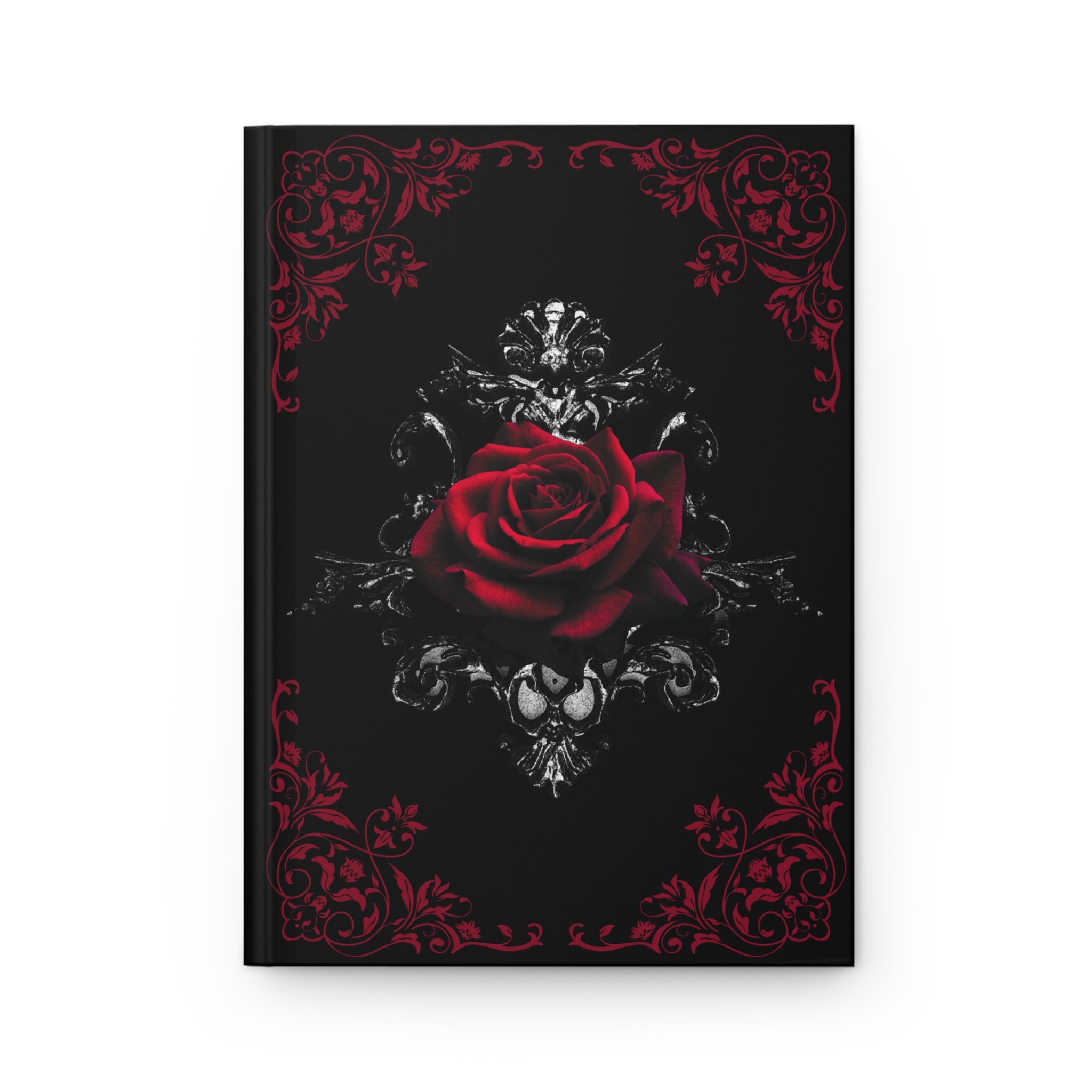 Red Rose Hardcover Gothic Journal Dark Victorian Floral Goth Notebook ...