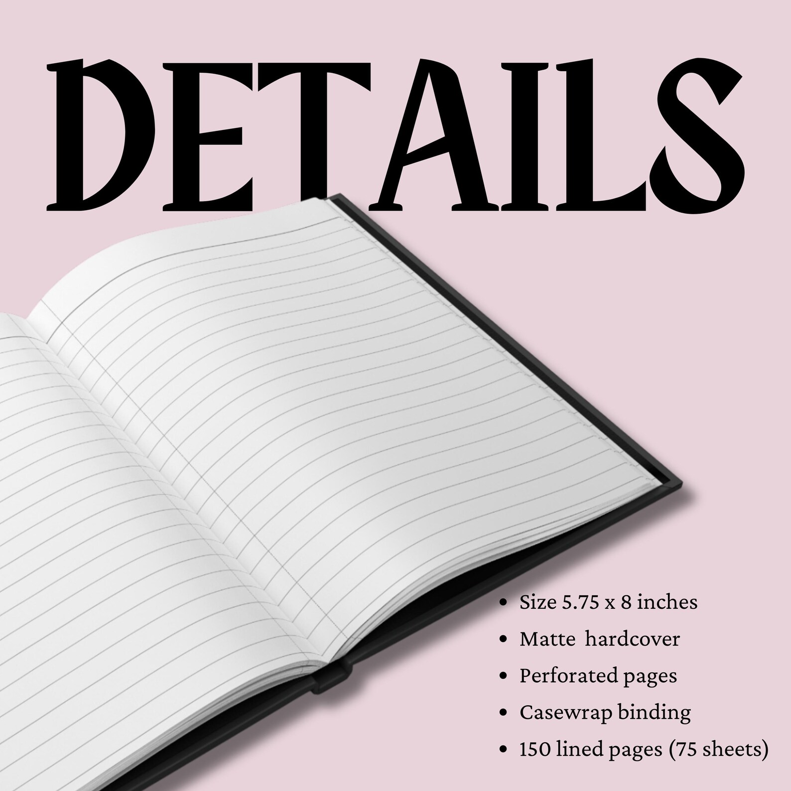 Personalized Hardcover Journal | Custom Name Notebook, Spine Text ...