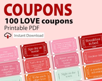 Love Coupon Book Printable Editable Love Coupons Couple Coupons ...