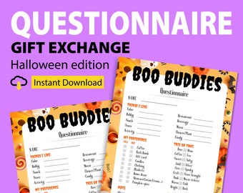 Printable PDF Spooky Sister Survey Questionnaire for Halloween Theme ...