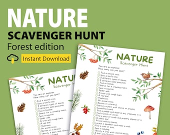 Woodland Treasure Hunt for Kids Outdoor Scavenger Hunt Game Nature I ...