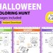 Halloween Coloring Scavenger Hunt Printable, Halloween Treasure Hunt ...