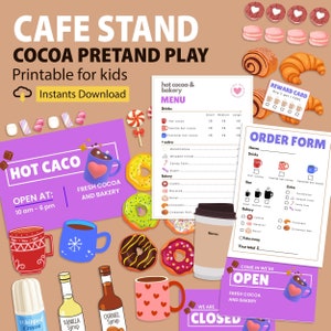 Hot Cocoa Dramatic Play Printable, Coffee Shop Dramatic Play, Cafe ...