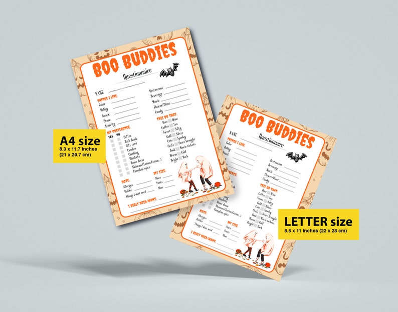 Halloween Gift Exchange Printable, Boo Buddy Questionaire, Halloween ...