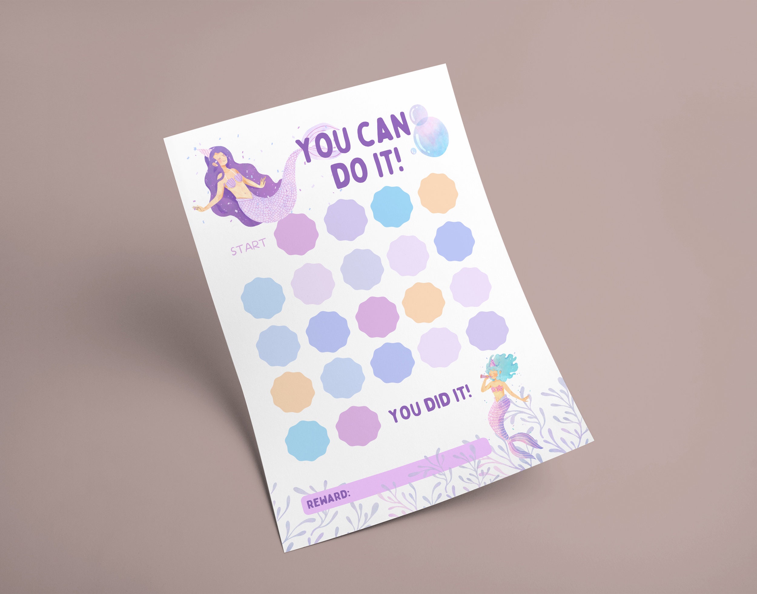 Printable Mermaid Reward Chart , Mermaid Behavior Chart, Daily Chore ...