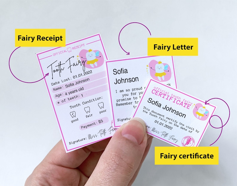 Printable Mini Tooth Fairy Letter, Tooth Fairy Receipt Printable, Lost ...