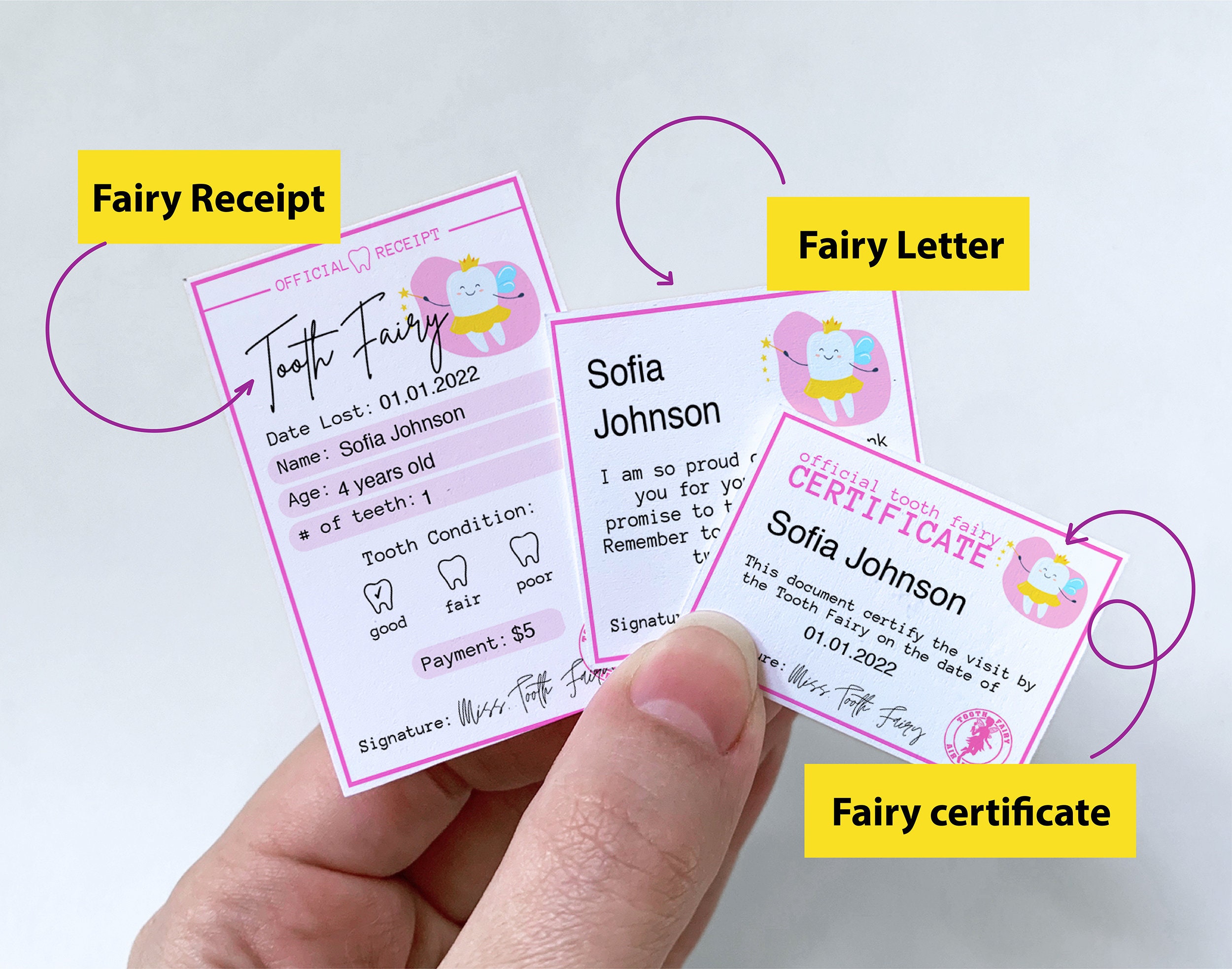 Printable Mini Tooth Fairy Letter, Tooth Fairy Receipt Printable, Lost ...