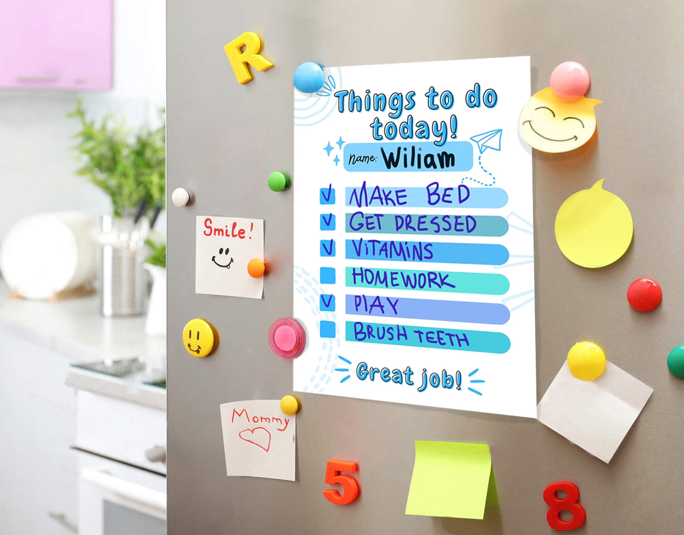 Kids Daily Routine to Do List Printable and Editable, Responsibility to ...