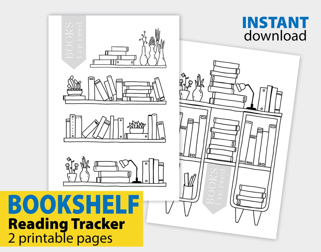 Printable Bookshelves Book Tracker, Reading Log, Books to Read, Book ...