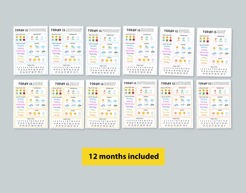 Kids Morning Board Printable, Kids Daily Calendar for Morning Routine ...