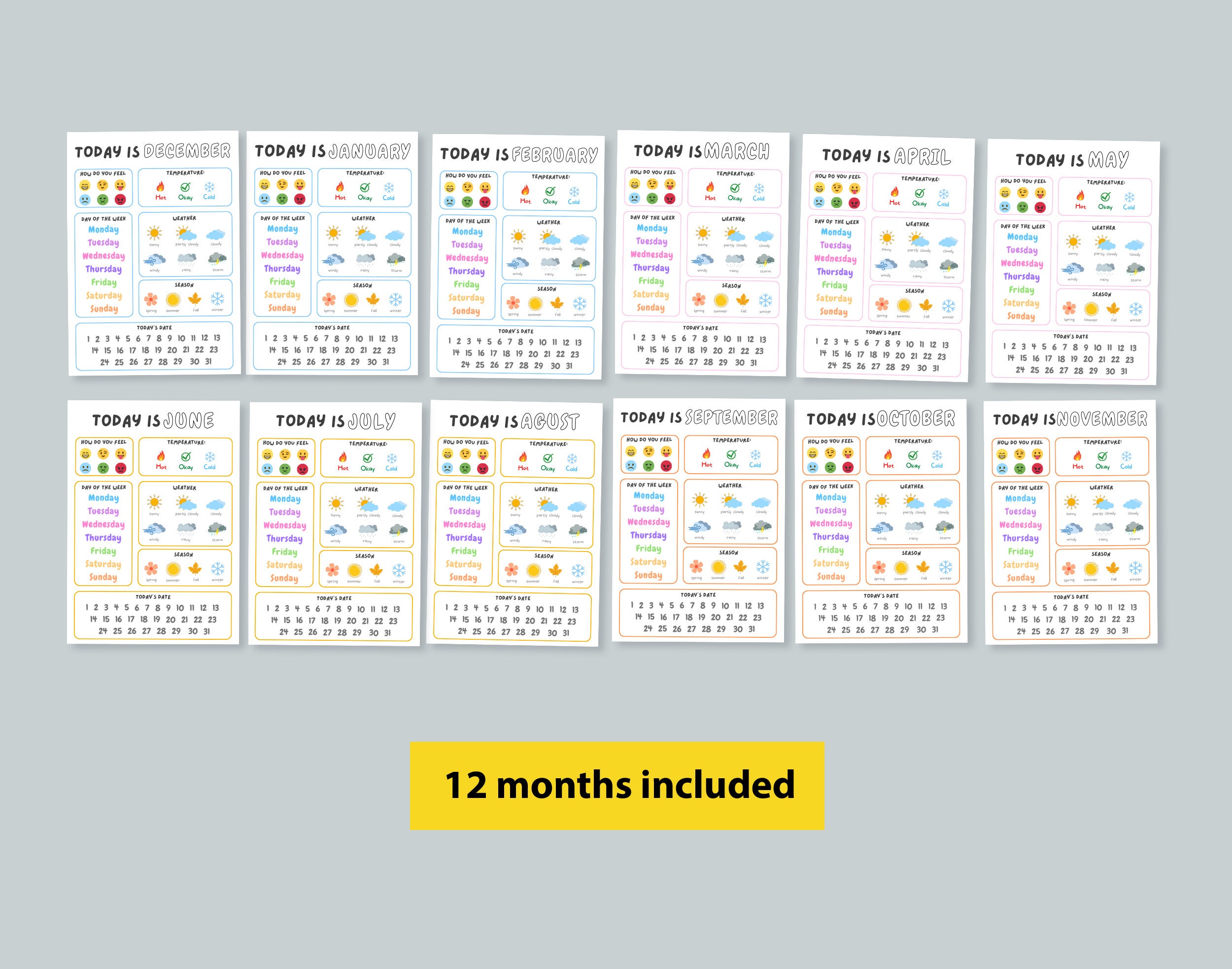 Kids Morning Board Printable, Kids Daily Calendar for Morning Routine ...