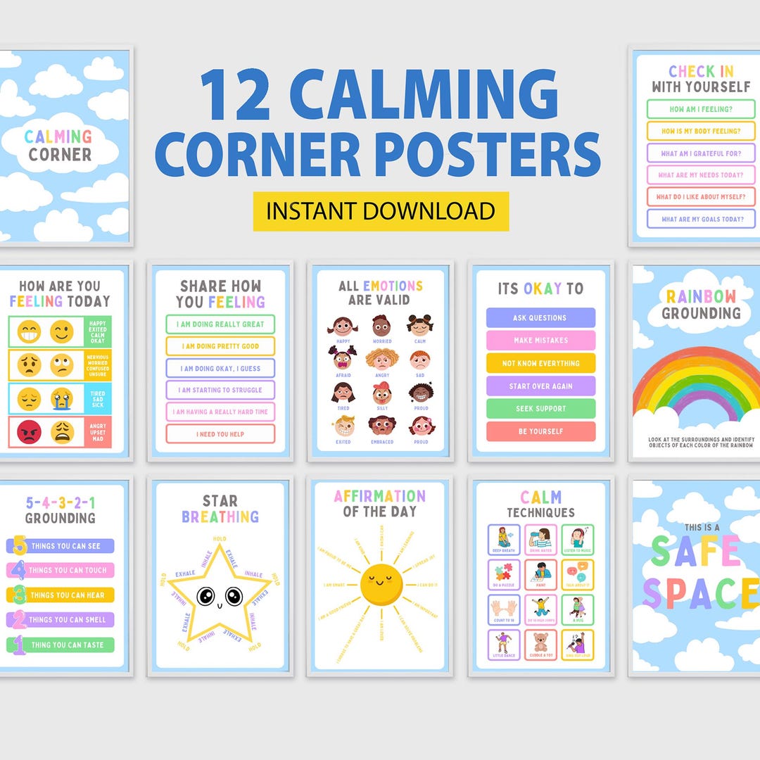 Calming Corner Posters: Emotions & Strategies Set (digital Download) - Etsy