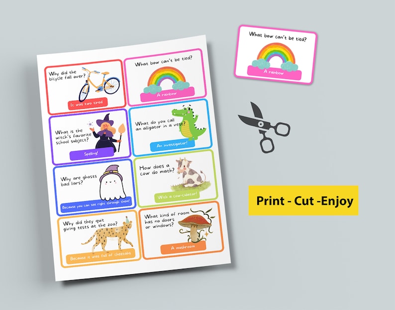 Funny Lunch Box Notes for Kids: Printable Jokes (PDF Download A4/letter ...
