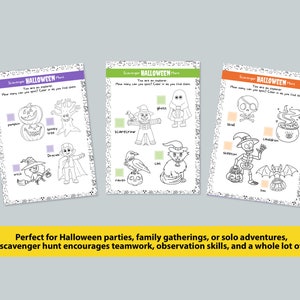 Halloween Coloring Scavenger Hunt Printable, Halloween Treasure Hunt ...