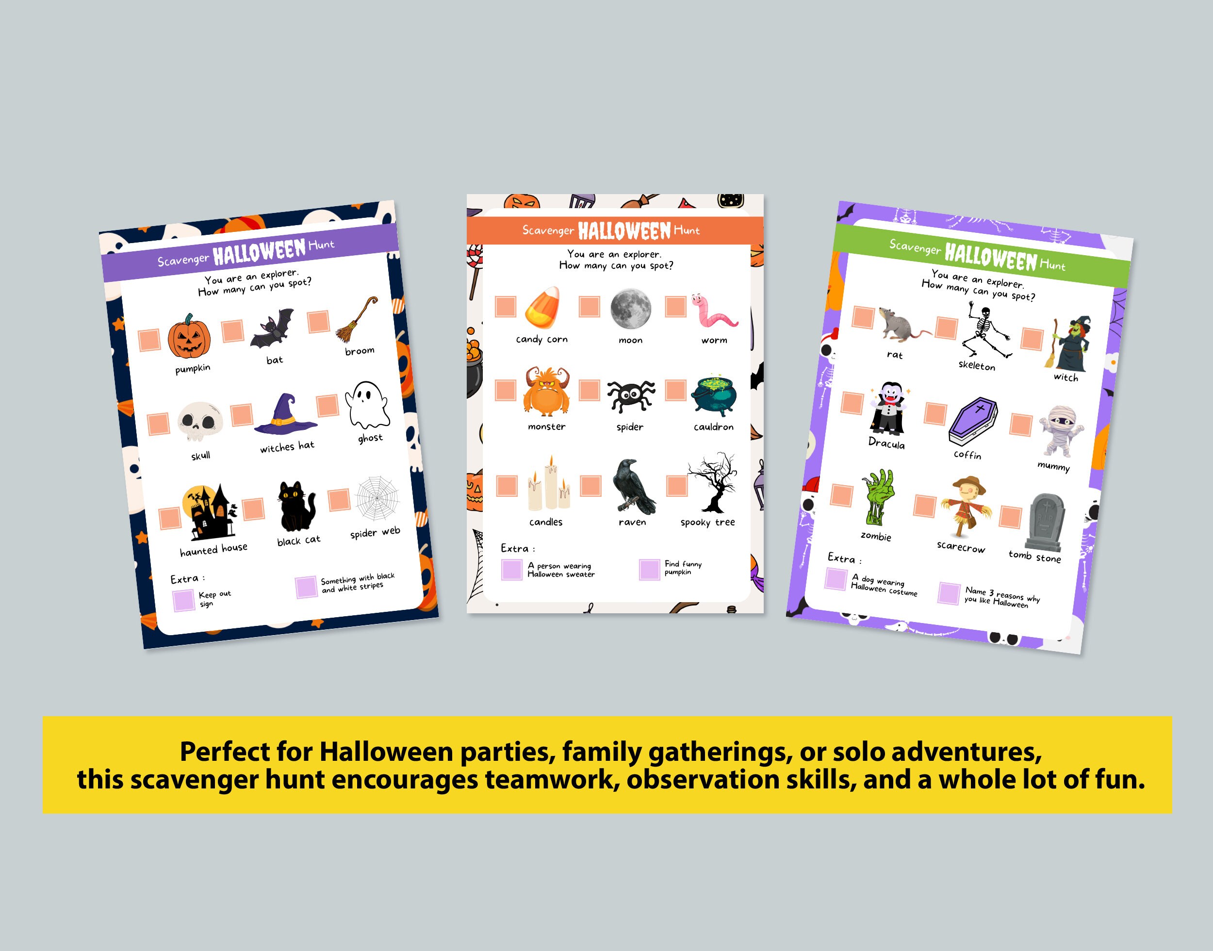Halloween Scavenger Hunt Printable Outdoor Halloween Treasure - Etsy