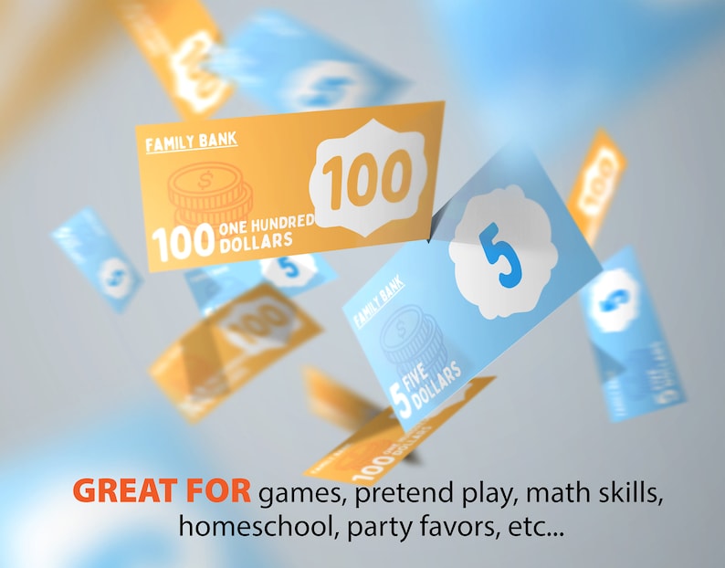 Pretend Play Money Printable, Kids Play Money, Fake Money for Play, Toy ...