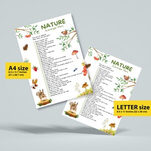 Printable Nature Outdoor Scavenger Hunt, Woodland Treasure Hunt for ...