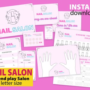Pretend Play Nail Salon Printable Kids Manicure Play Kids - Etsy