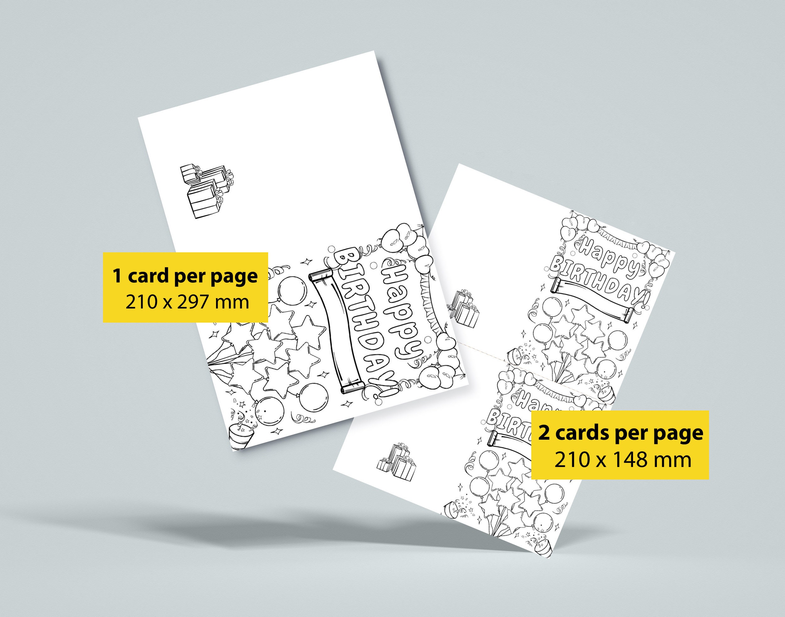 PRINTABLE Happy Birthday Coloring Card for Kids, Birthday Color Your ...