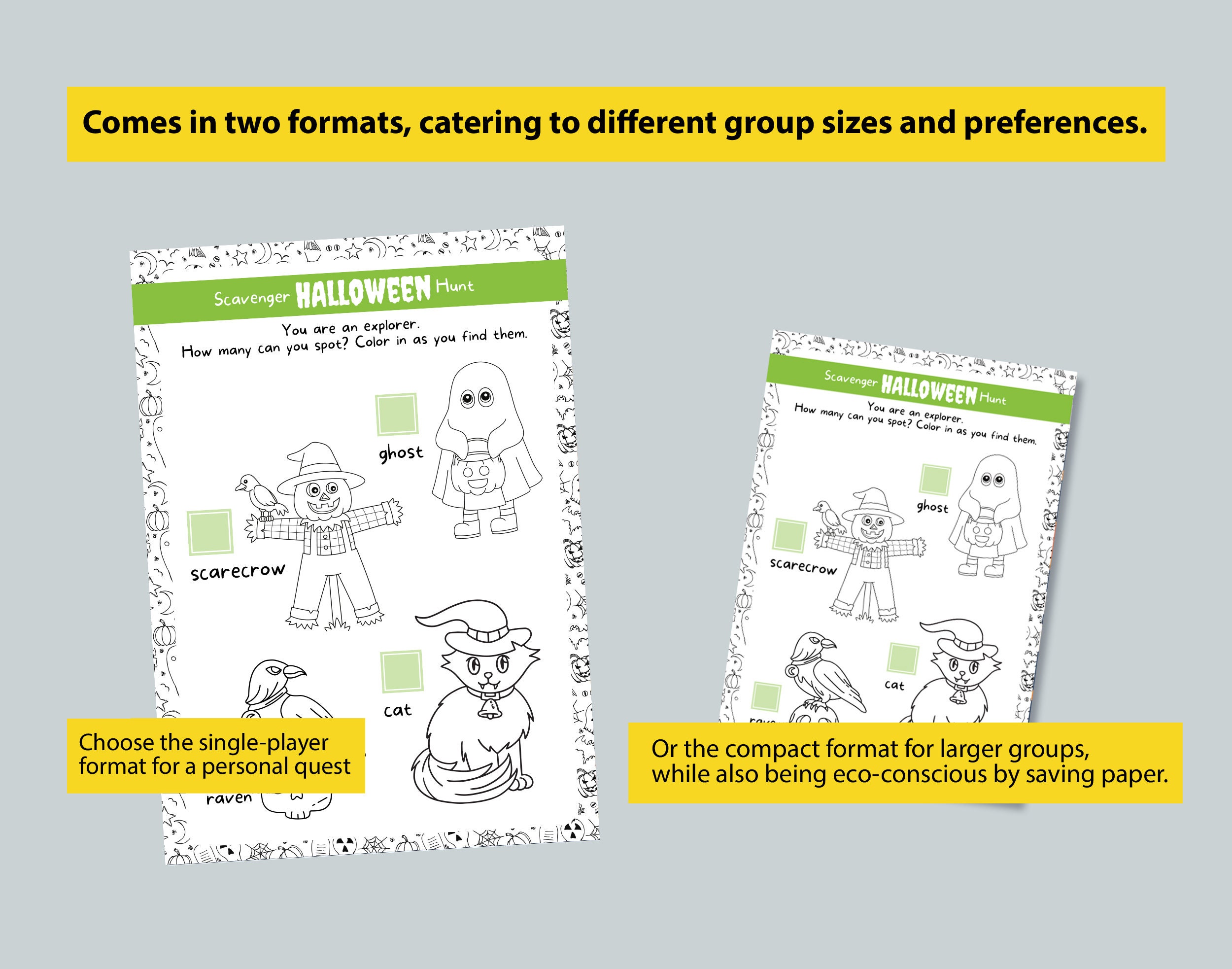 Halloween Coloring Scavenger Hunt Printable, Halloween Treasure Hunt ...