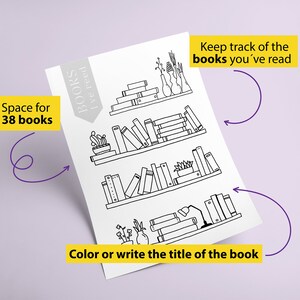 Printable Bookshelves Book Tracker, Reading Log, Books to Read, Book ...