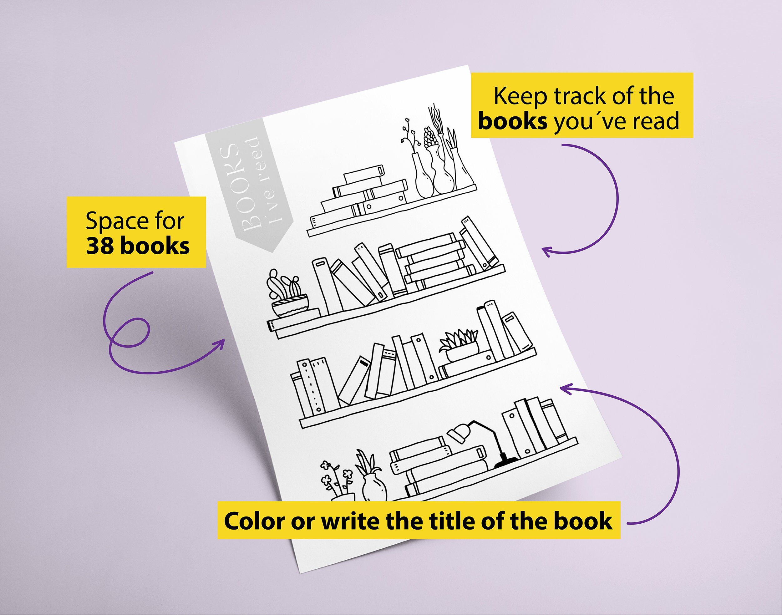 Printable Bookshelves Book Tracker, Reading Log, Books to Read, Book ...