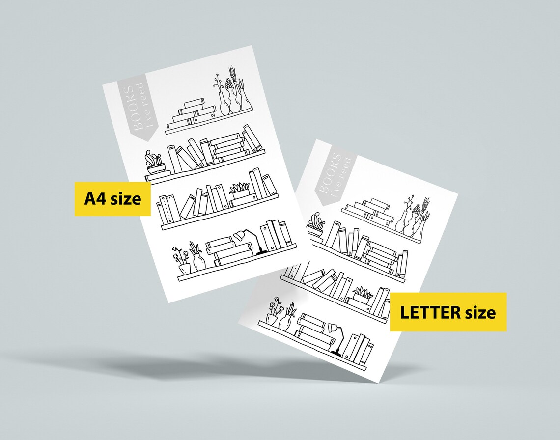 Printable Bookshelves Book Tracker, Reading Log, Books to Read, Book ...