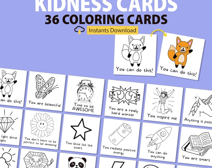 Compliment Cards | Kindness Cards to Color | Printable Positivity Cards ...