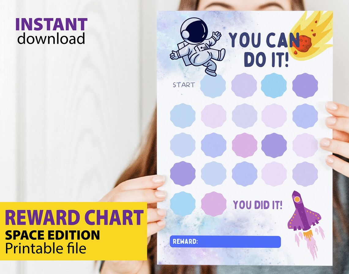 Outer Space Kids Reward Chart Printable, Astronaut Reward Chart ...
