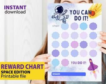 Printable Outer Space Reward Chart, Astronaut Chore Chart, Kids ...