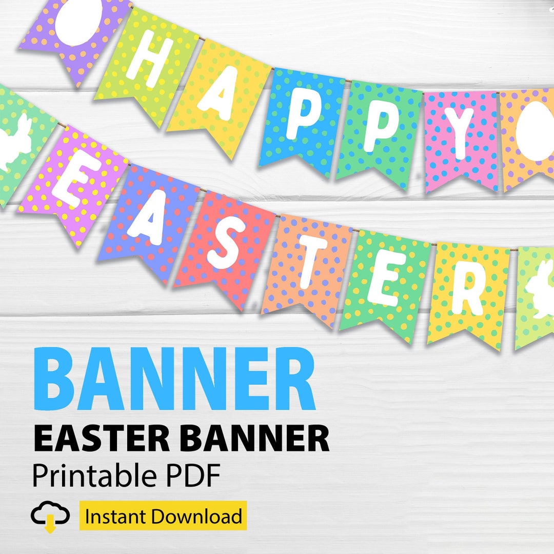 Easter Banner Printable, Easter Garland Printable, Easter Home Party ...