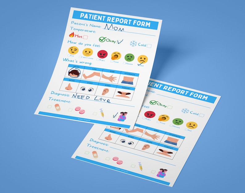 Doctors and Nurses Pretend Play Printable for Kids, Doctor Forms ...