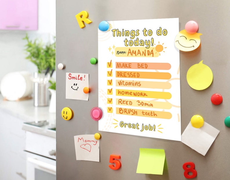 Kids Daily Routine to Do List Printable and Editable, Responsibility to ...