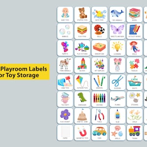 Printable Playroom Toy Labels: Illustrated Storage Organizer (PDF ...