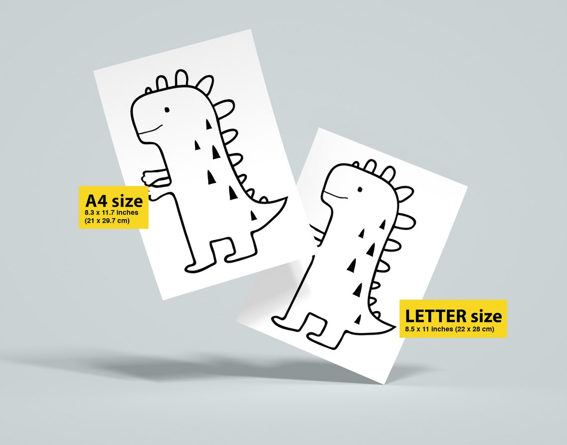 Easy Dinosaur Coloring Pages for Kids Toddlers, Dinosaur Pictures to ...