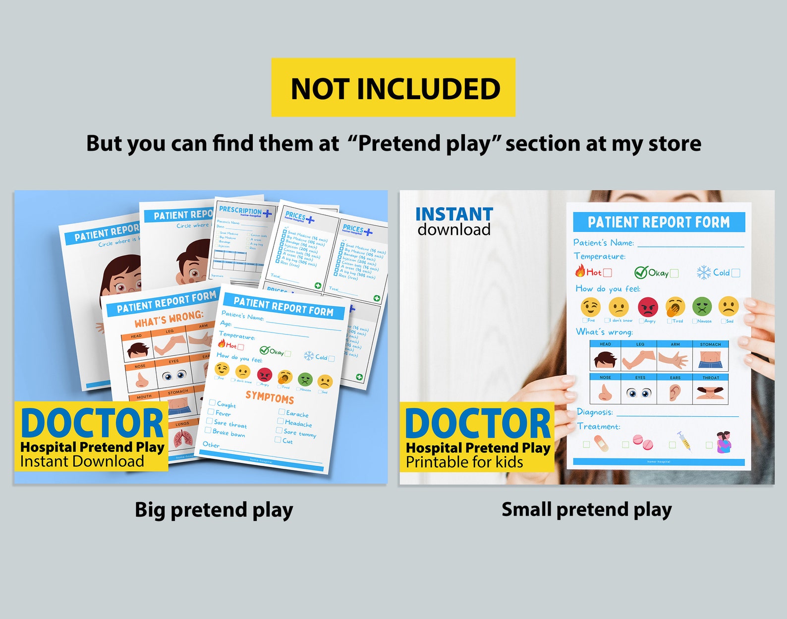 Printable X-ray Set for Kids Pretend Play (PDF Download A4/letter Size - Etsy