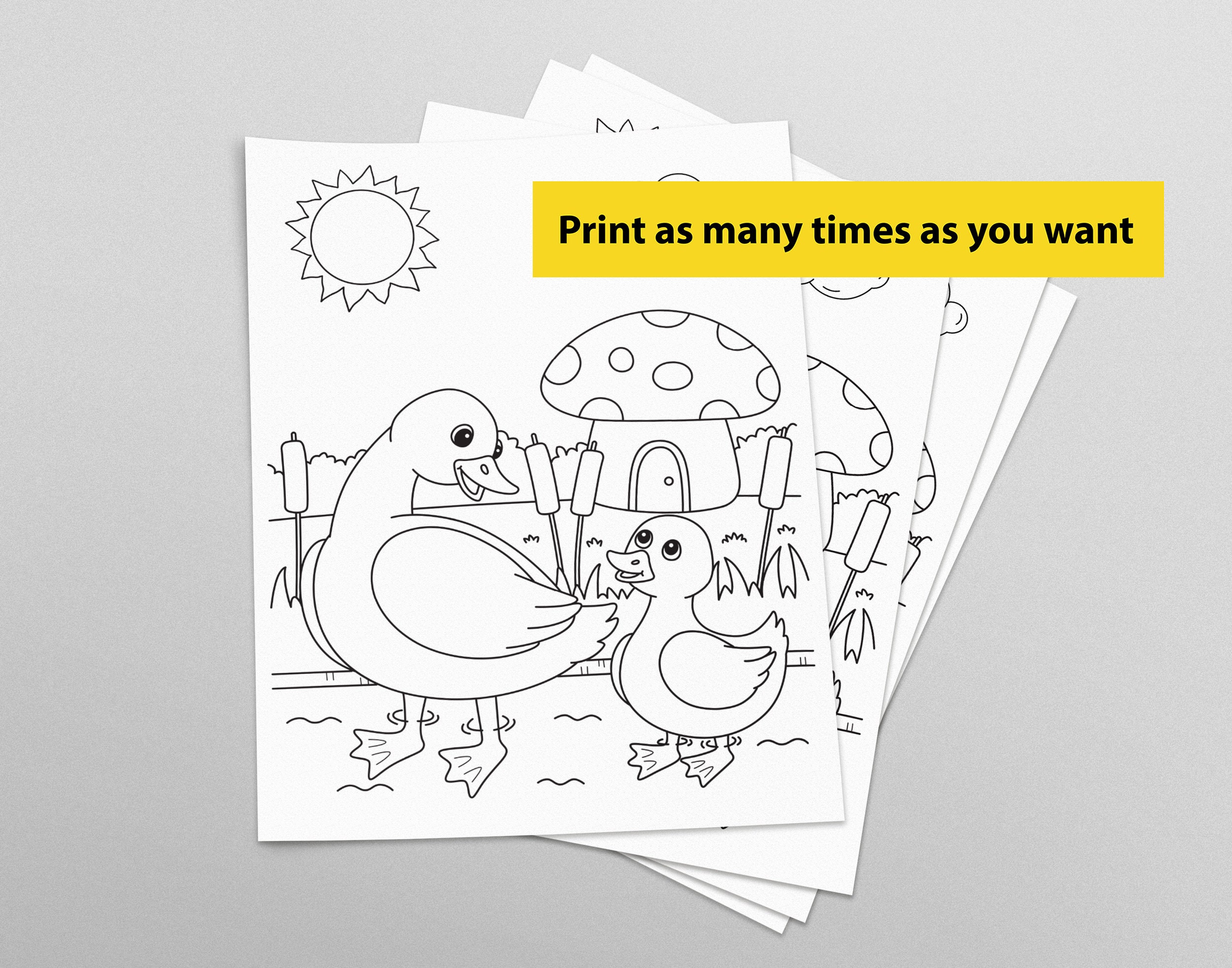 Spring Coloring Pages Printable , Kids Spring Coloring Book, Easter ...