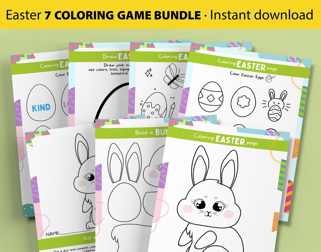 Kids Easter Activity Pack, Easter Coloring Pages, Easter Holiday Game ...
